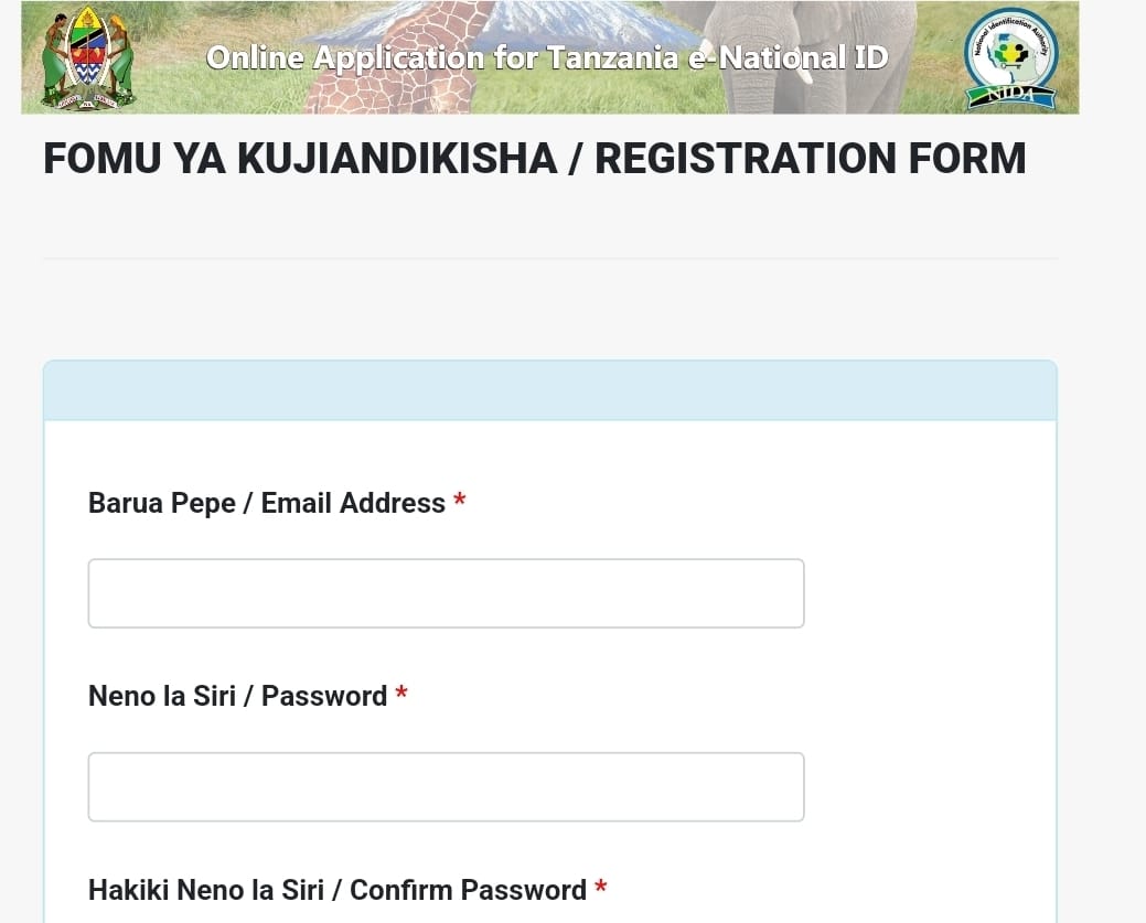 National ID Application System (Namba Ya NIDA)