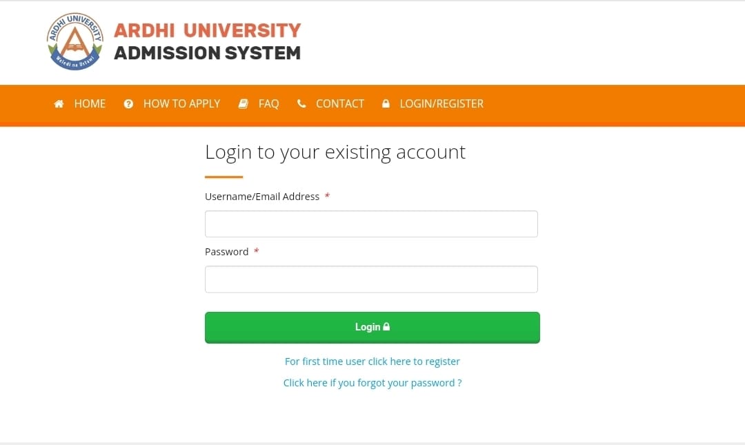 Ardhi University Online Application System (ARU OAS)